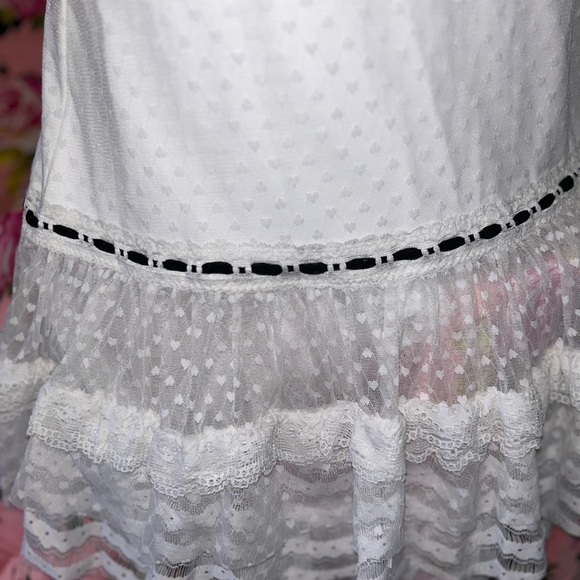 Betsey Johnson | Swim | Betsey Johnson White Heart Dot Long Dress Pinup ...